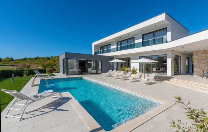 Villa Blanka with pool, jacuzzi and gym, Kringa, Istria, Croatia